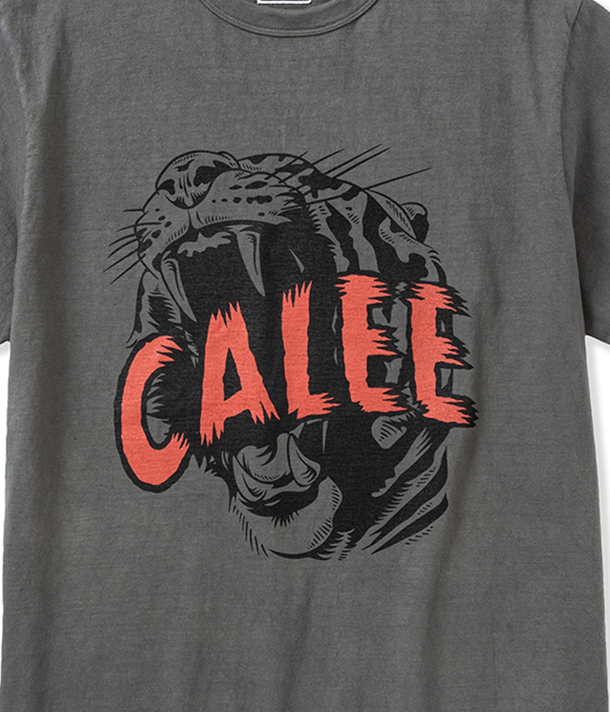 BINDER NECK OLD TIGER VINTAGE T-SHIRT【CHARCOAL】｜CALEE｜MELTING POT（正規取扱店・通販）