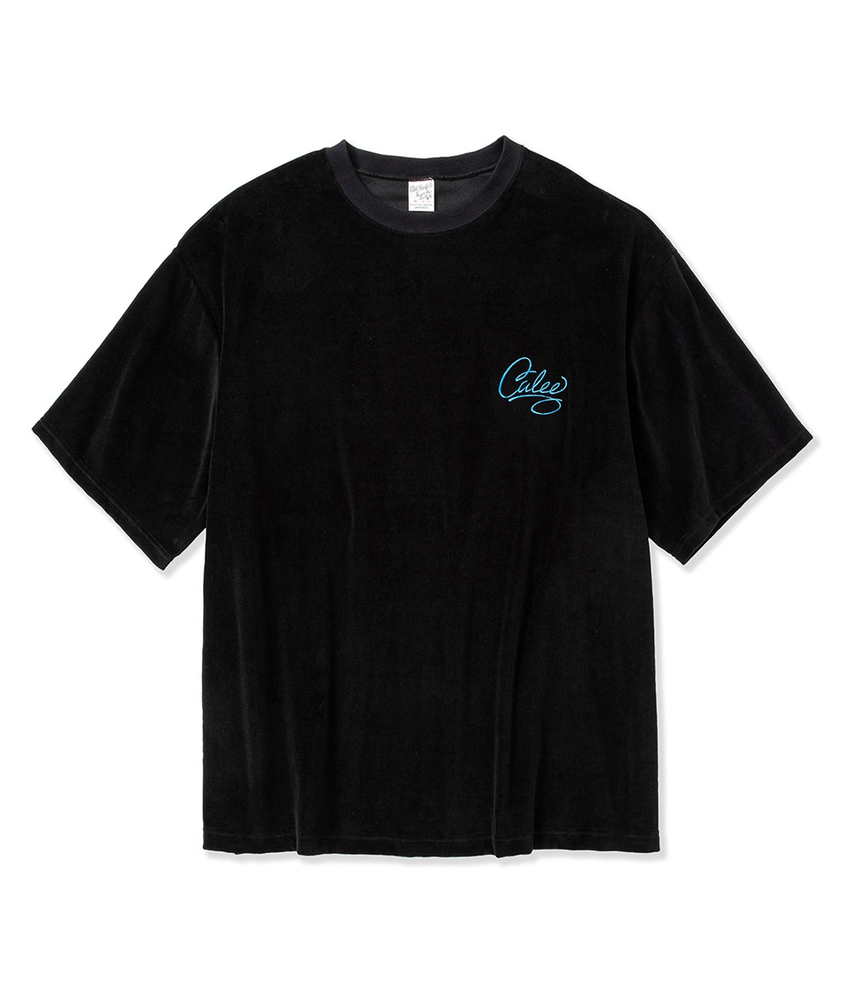 CALEE LOGO VELOUR WIDE SILHOUETTE CUTSEW【BLACK】｜CALEE｜MELTING POT（正規取扱店・通販）