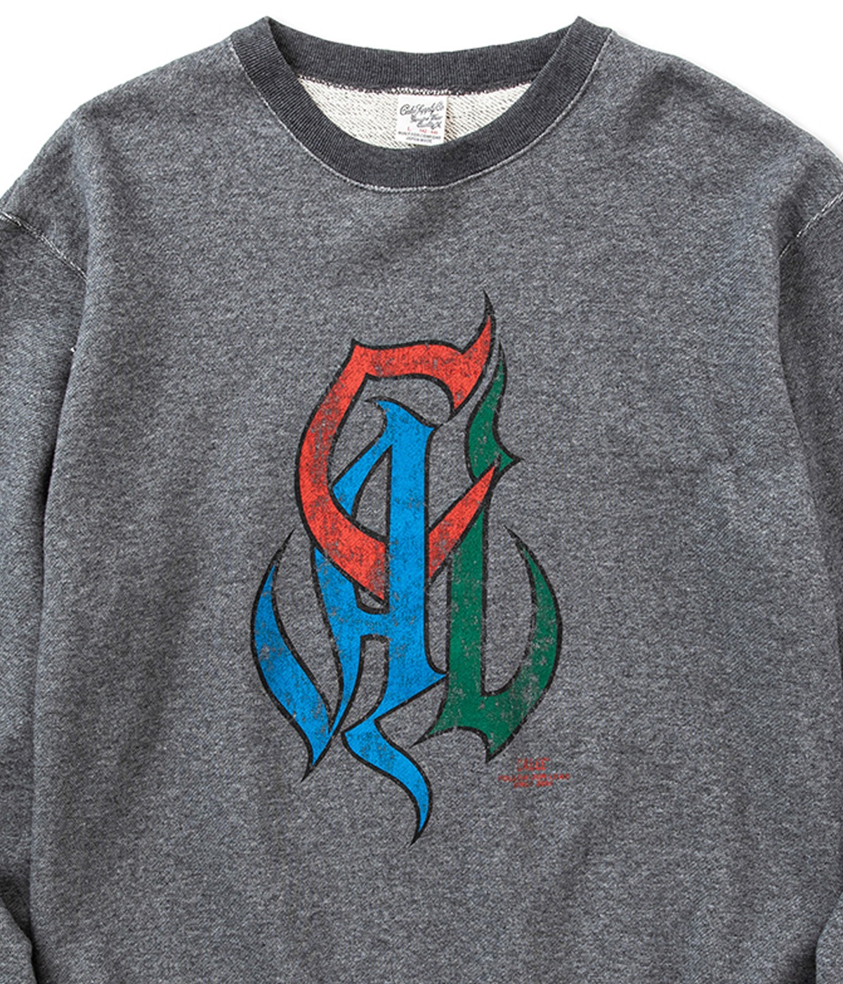 CAL NT LOGO VINTAGE TYPE CREW NECK SWEAT【CHARCOAL】｜CALEE｜MELTING POT（正規 ...