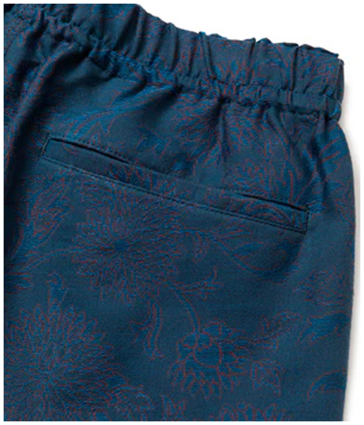 FLOWER JACQUARD EASY TROUSERS【NAVY BLUE】｜CALEE｜MELTING POT（正規取扱店・通販）