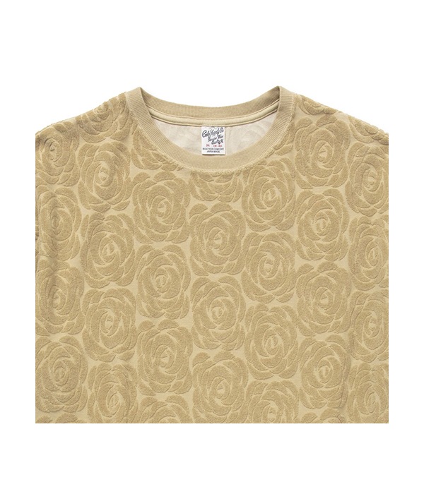 ROSE PATTERN PILE JACQUARD OVER SILHOUETTE T-SHIRT【BEIGE】｜CALEE｜MELTING POT（正規取扱店・通販）