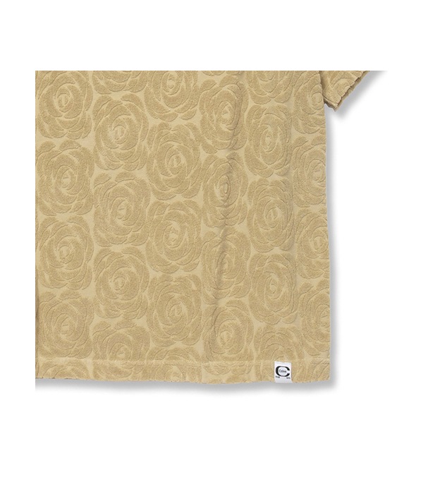 ROSE PATTERN PILE JACQUARD OVER SILHOUETTE T-SHIRT【BEIGE】｜CALEE｜MELTING POT（正規取扱店・通販）
