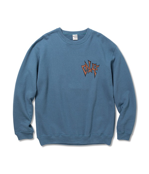 SNAKE BOLT CREW NECK SWEAT【BLUE】｜CALEE｜MELTING POT（正規取扱店・通販）