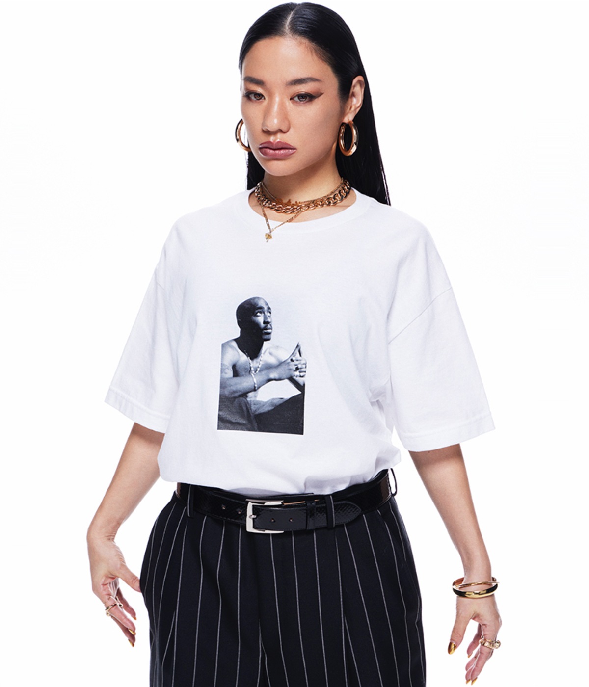 TUPAC / CREW NECK T-SHIRT (TYPE-1)【WHITE】｜WACKO MARIA｜MELTING POT（正規取扱店・通販）