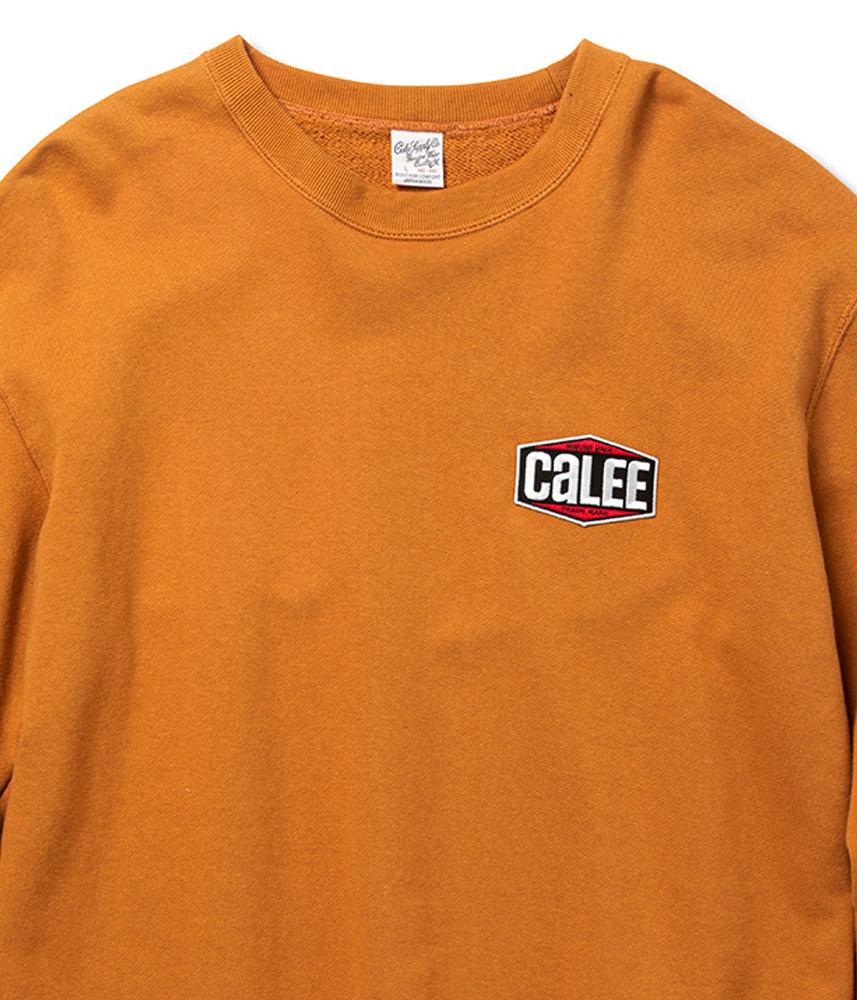 CALEE RULES CREW NECK SWEAT -Naturally paint design-【ORANGE】｜CALEE ...