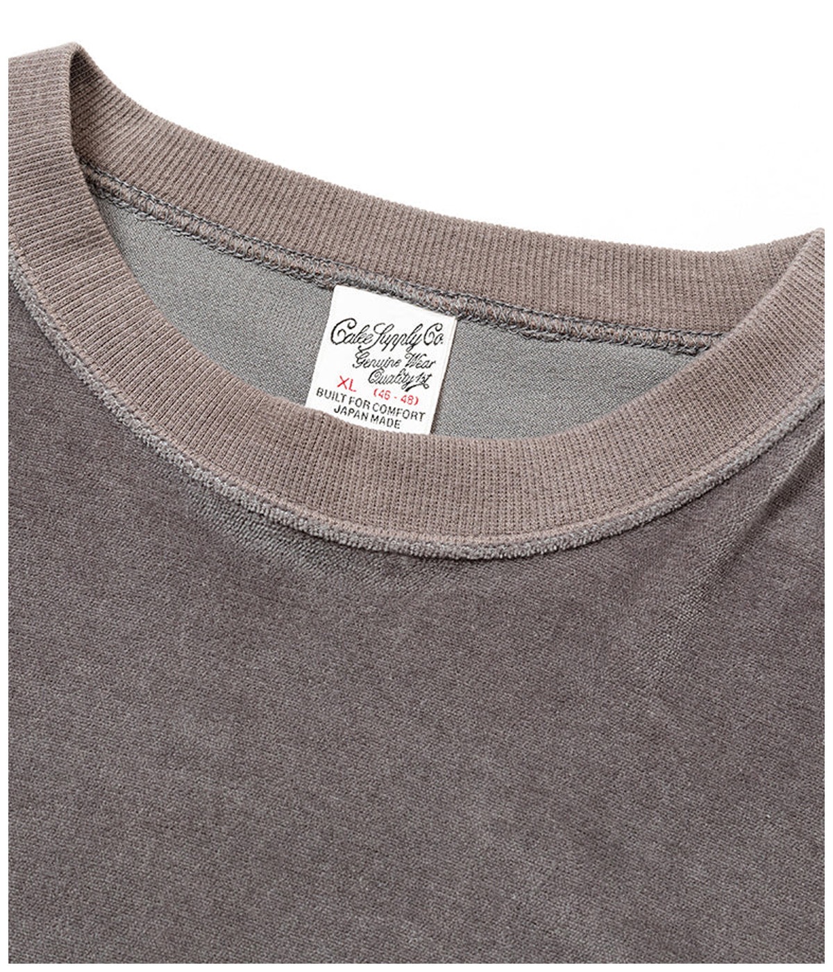 EMBROIDERY VELOUR CREW NECK SW【CHARCOAL】｜CALEE｜MELTING POT（正規取扱店・通販）