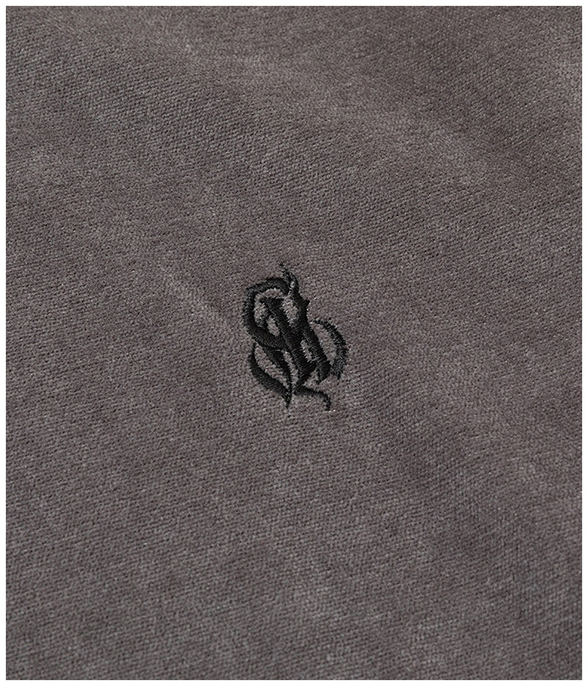 EMBROIDERY VELOUR CREW NECK SW【CHARCOAL】｜CALEE｜MELTING POT（正規取扱店・通販）