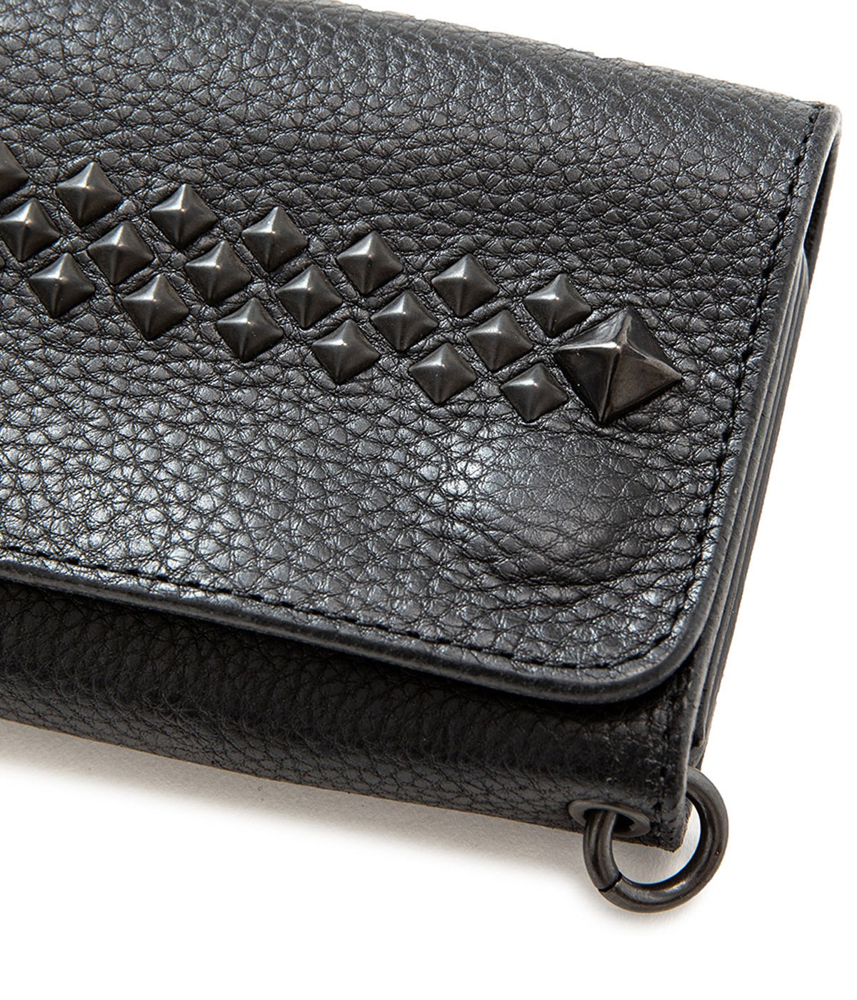 BLACK STUDS LEATHER FLAP HALF WALLET【BLACK】｜CALEE｜MELTING POT（正規取扱店・通販）