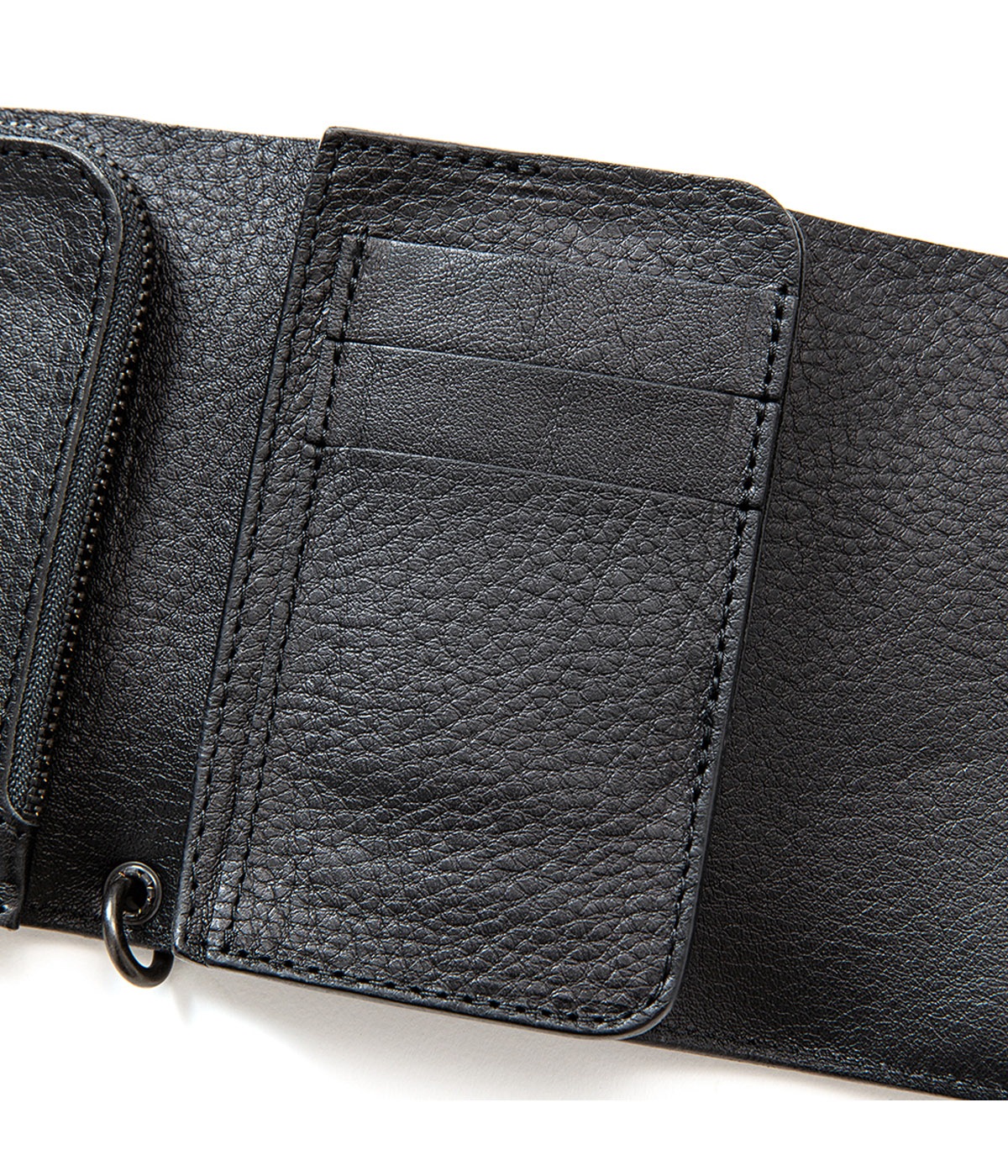 BLACK STUDS LEATHER FLAP HALF WALLET【BLACK】｜CALEE｜MELTING POT（正規取扱店・通販）