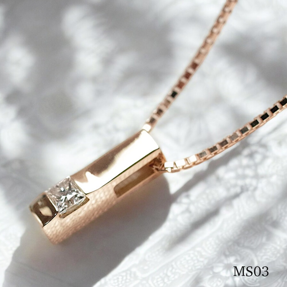 ・ピンクゴールド製,K10PG 10金ピンクゴールド【MS03/K10PG】遺骨ペンダント・樹脂タイプ完全防水 メモリアルジュエリーMS03 素材：10Kピンクゴールド・プリンセスカット ...