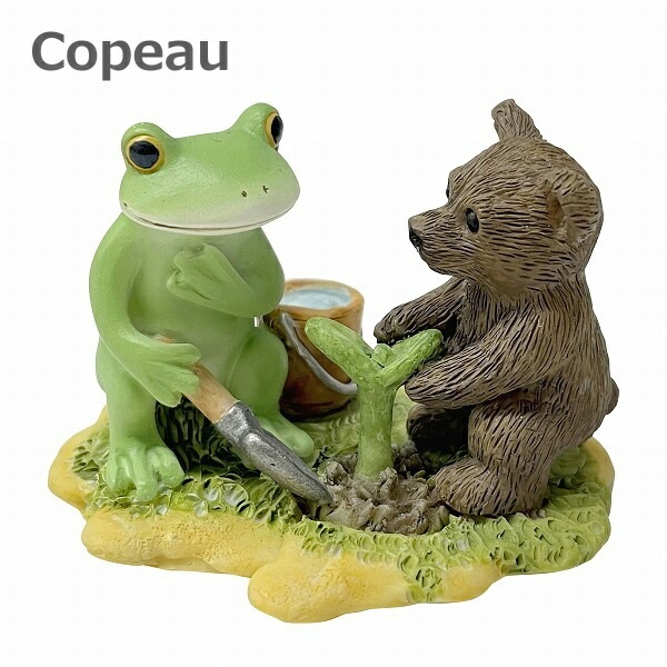 Copeau コポー カエル お花を育てるカエルとクマ 73788 かえる 小物 オブジェ カエル 置き物 置物 オブジェ 蛙 フロッグ FROG ガーデン雑貨 インテリア雑貨 小物 ...