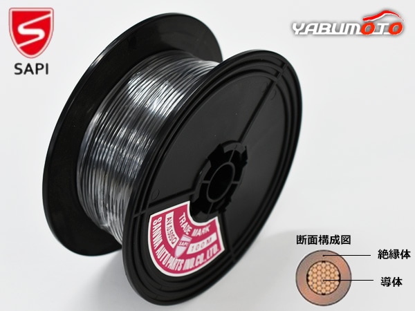 SAPI 三和自動車部品工業 配線コード 100m 0.5sq 0.5φ 黒 AV ケーブル 自動車用ビニール低圧電線 AV05SQ-100BK | 工具・整備作業機器,電装工具・部品,配線 ...