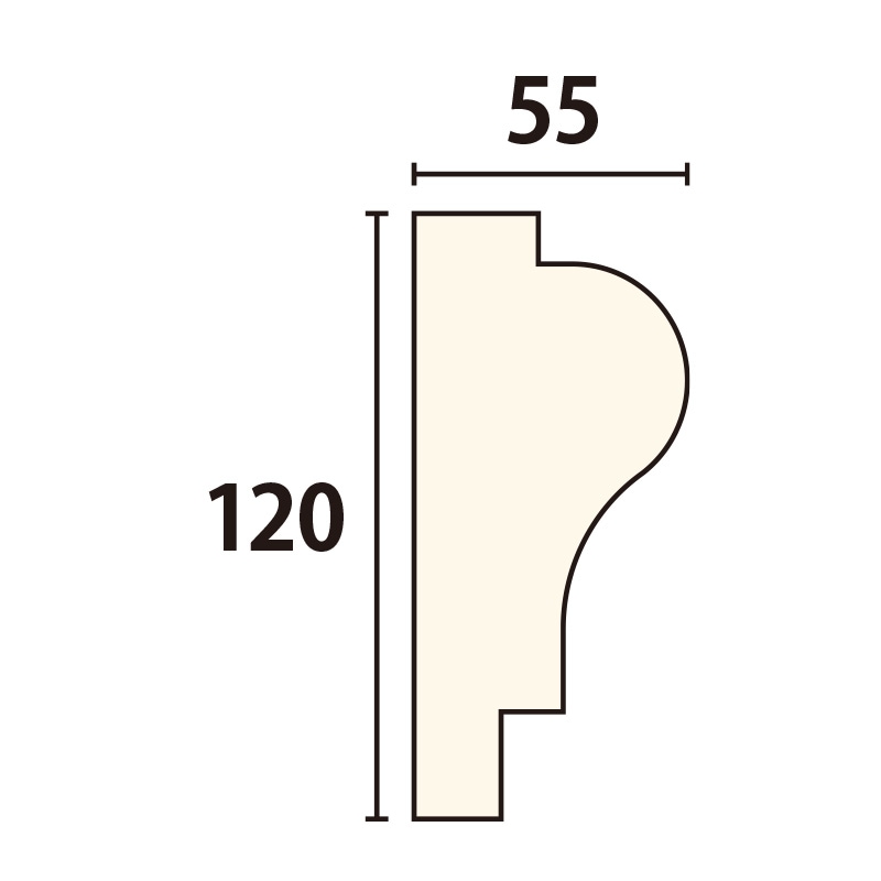 SLA104 ：サンライトモール [120×55] 1980mm 無塗装品（EPS） 【別途梱包配送費】 │ みはしプロ（みはし株式会社）