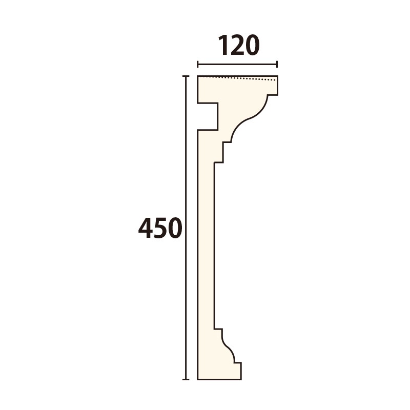 SLB310*：サンライトモール [450×120] 1980mm 下地品（EPS＋下地）【別途梱包配送費】 │ みはしプロ（みはし株式会社）