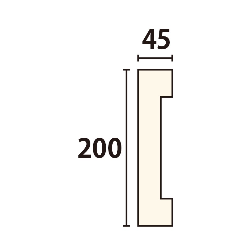 SLA125 ：サンライトモール [200×45] 1980mm 無塗装品（EPS） 【別途梱包配送費】 │ みはしプロ（みはし株式会社）