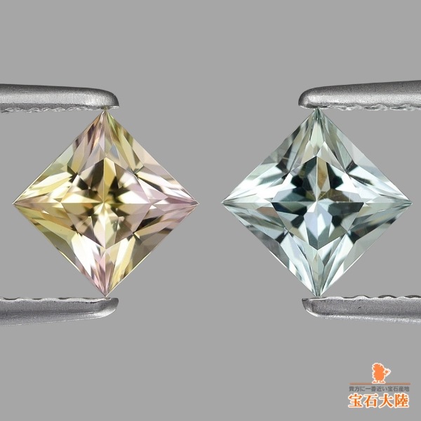 天然トルマリン 0.82ct/2P 【プリンセス】 ナイジェリア