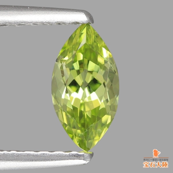 天然ペリドット 0.53ct 【隕石】 パラサイト マーキスカット