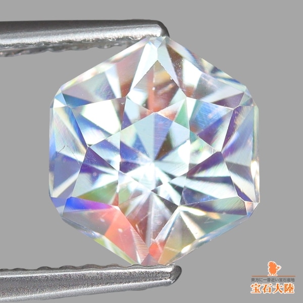 天然アンデシンラブラドライト 2.19ct 【レインボー】 ヘキサゴンカット
