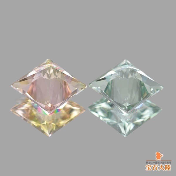 天然トルマリン 0.82ct/2P 【プリンセス】 ナイジェリア