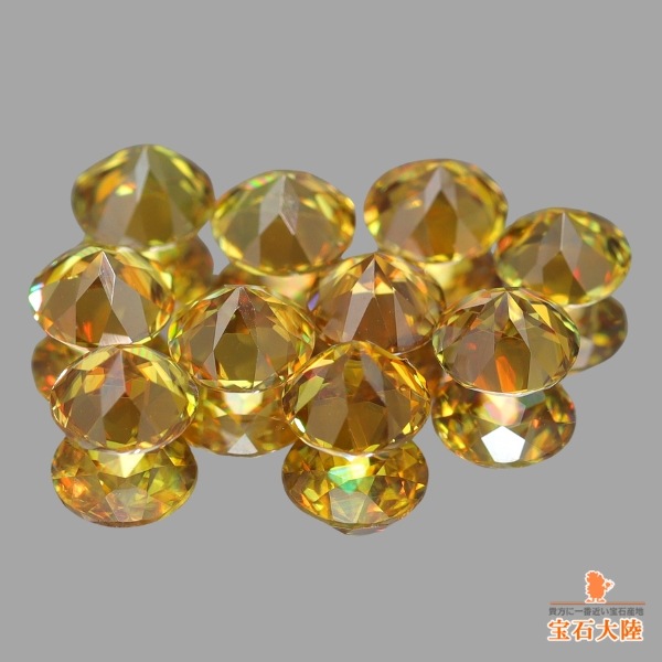 天然スフェーン 1.94ct/10P 【煌めくゴールド】 セット マダガスカル