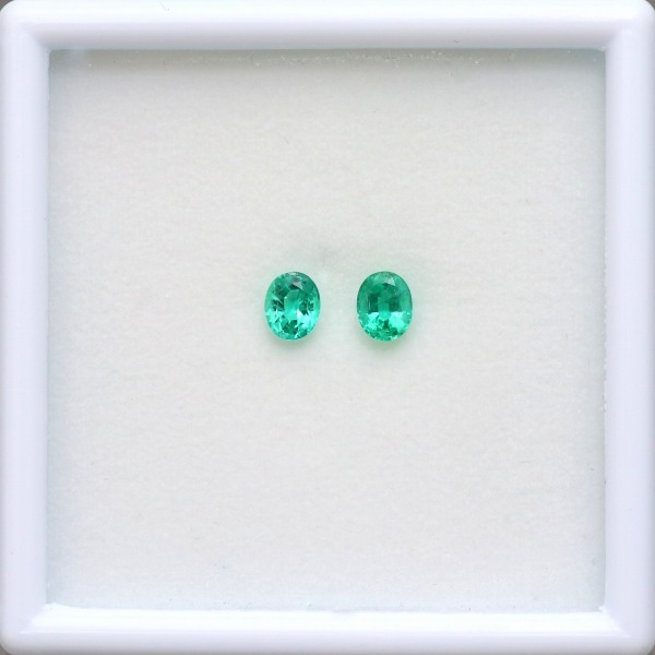 天然エメラルド 0.82ct/2P 【爽やかグリーン】 ブラジル ペア