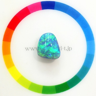 天然ブラックオパール 5.83ct【至極ストロンググリーン】ハイドーム