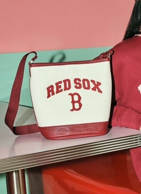 MLB Korea VARSITY BASIC CANVAS BUCKET BAG ショルダー バケットバッグ 3ABMS093N-50CRD ...