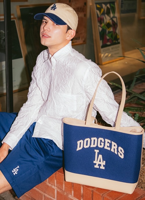 MLB Korea VARSITY BASIC CANVAS L TOTE BAG キャンバス トートバッグ 3AORL103N-50CRD ...