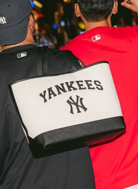 MLB Korea VARSITY BASIC CANVAS L TOTE BAG キャンバス トートバッグ 3AORL103N-50CRD ...