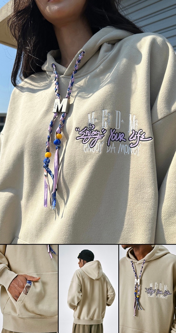 MEDM 2023FW Mメタルバックル チョーカー風ドローコード プルオーバー フーディー｜MIRISE(ミライズ)公式通販