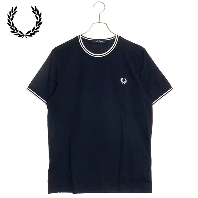 フレッドペリー FRED PERRY メンズ ツイン ティップド Tシャツ [M1588-795 SS24] TWIN TIPPED T-SHIRT トップス 半袖 クルーネック NAVY 【メール便可】 フレッドペリー FRED PERRY メンズ ツイン ティップド Tシャツ [M1588