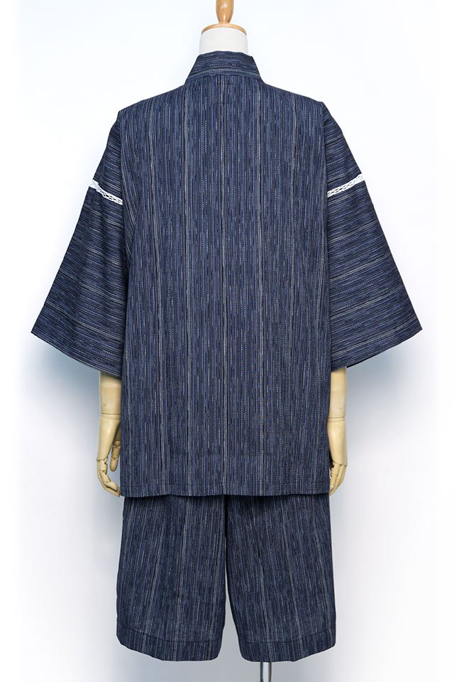 甚平 [麦打] ブルー 夏用 綿100％ 大きいサイズ｜宮田織物 公式通販サイト