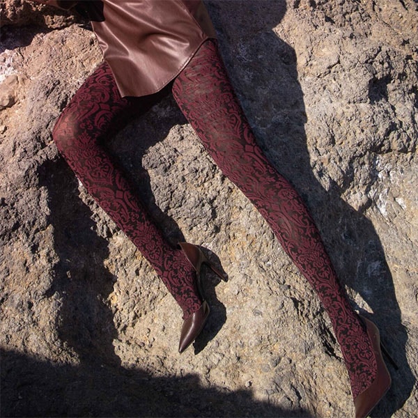 イタリア インポート ブランド 柄タイツ TRASPARENZE SCEPTRUM ダマスクス柄タイツ ボルド | ブランド別・ストッキング ...