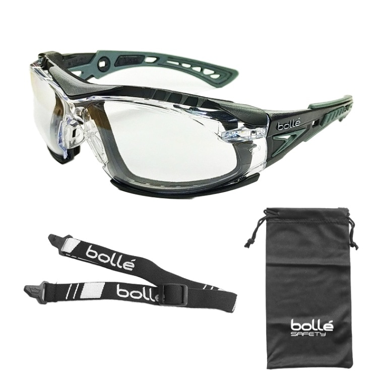 【店内全品5％OFFクーポン】BOLLE ゴーグル RUSH Plus ラッシュプラス ガスケット＆ストラップ ソフトケース 3点セット ...