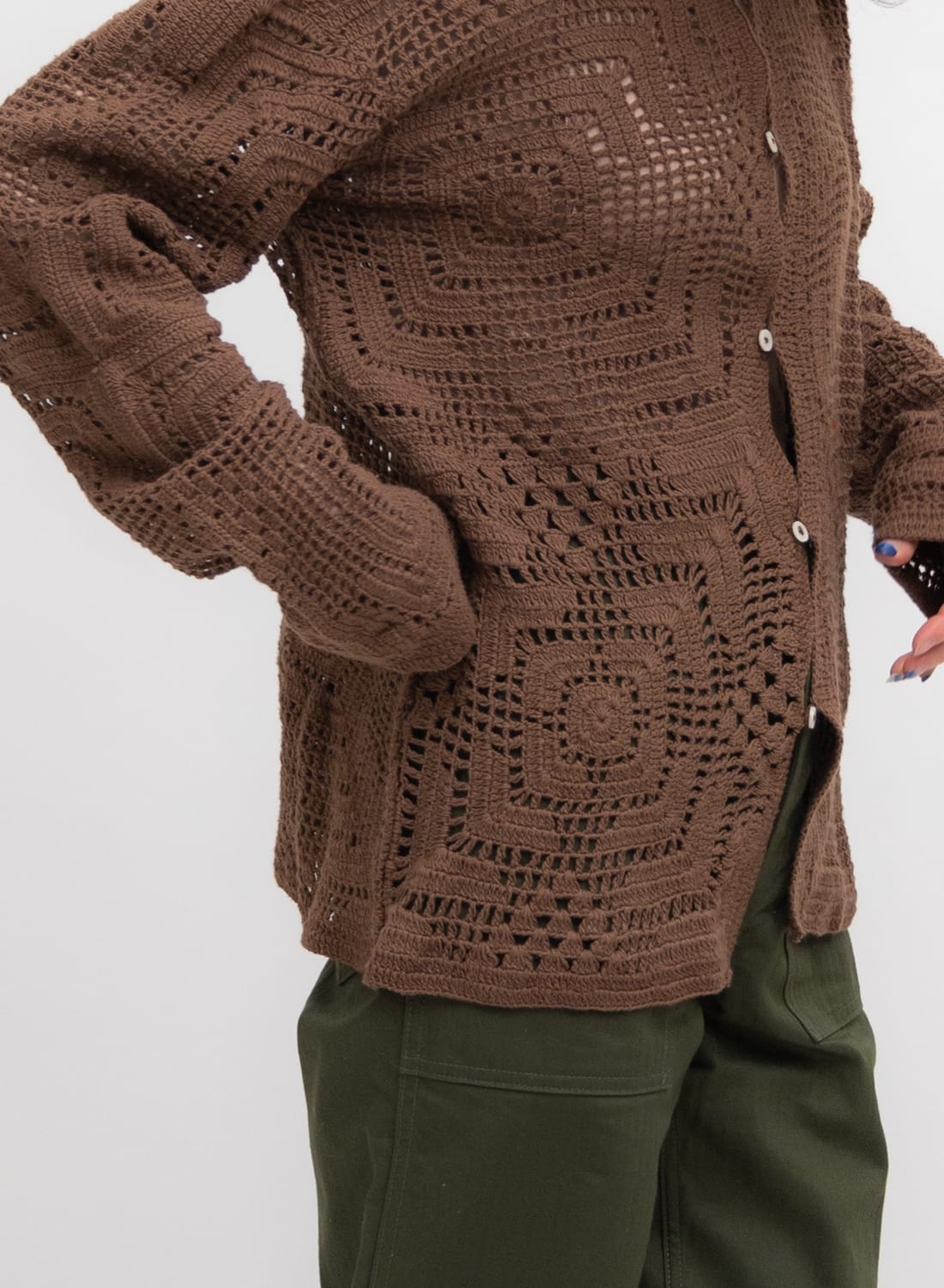 BODE(ボーディ)/OVERDYE CROCHET SHIRT(オーバーダイ クロシェ シャツ)/Emily Adams Bode エミリー ...