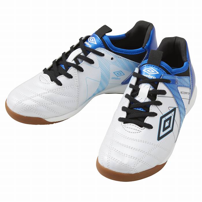 UMBRO アンブロ アクセレーター TR JR WIDE IN(ホワイト×ブルー) UF5SFCF1J WHBL フットサル ジュニア インドアシューズ | サッカー／フットサル,シューズ ...