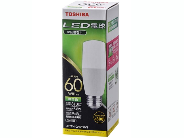 TOSHIBA 東芝 電球形LEDランプ E26 60W形相当 昼白色 LDT7N-G/S/60V1 | 照明器具・ランプ,LEDランプ・電球・蛍光灯,LED電球 | オノデンオンラインショップ