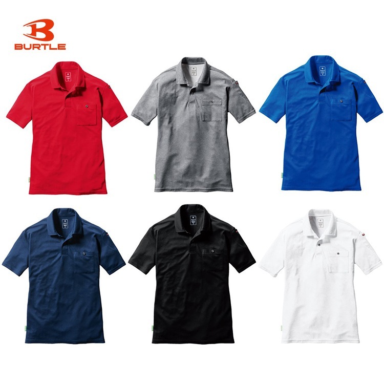 BURTLE バートル 167 半袖ポロシャツ SS S M L XL XXL 3XL オールシーズン対応 作業着 作業服 | 半袖 | W4