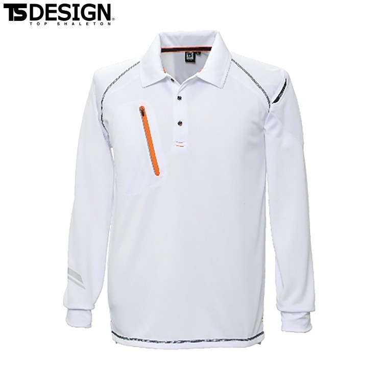 TSDESIGN TSデザイン 5075 FLASH長袖ポロシャツ SS S M L LL 3L 4L 5L 6L 作業着 作業服 ポリ 吸汗速乾 | シャツ | W4