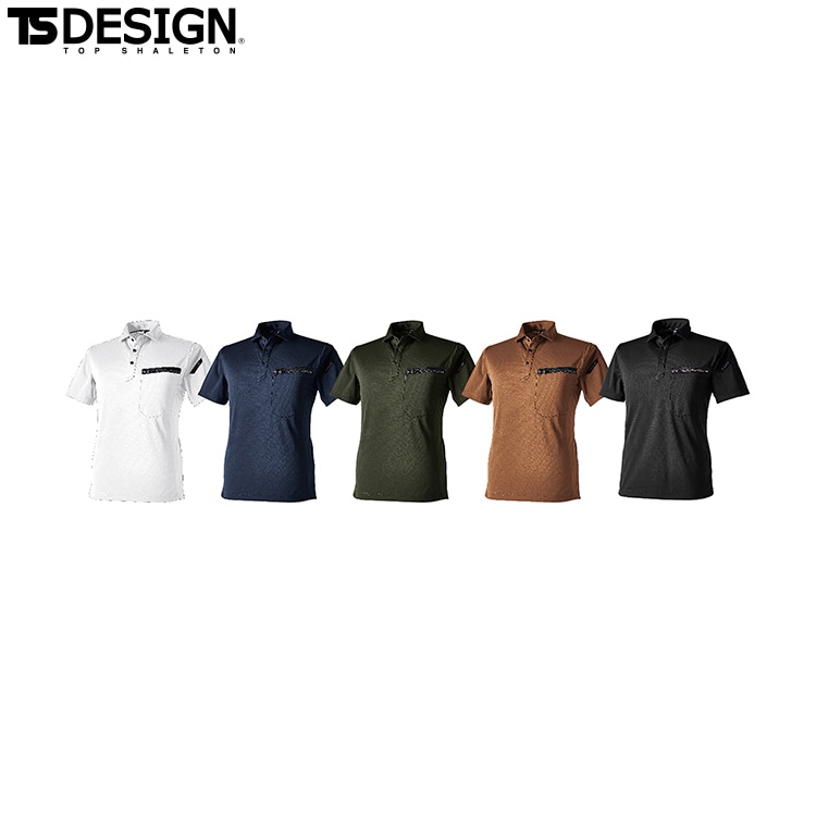TSDESIGN TSデザイン 51355 T／Cワークニットショートポロシャツ SS S M L LL 3L 4L 5L 6L 作業着 作業服 強ｽﾄﾚｯﾁ ポリ綿 吸汗速乾 制電素材 ...
