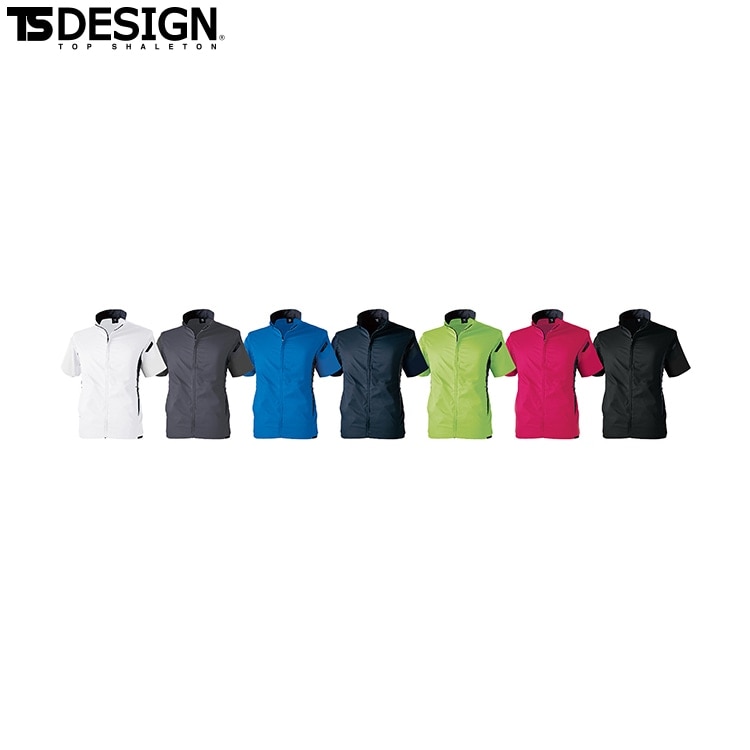 TSDESIGN TSデザイン 6656 ESスーパーライトストレッチショートスリーブジャケット SS S M L LL 3L 4L 5L 6L 作業着 作業服 強ｽﾄﾚｯﾁ ポリ 制電素材 ...