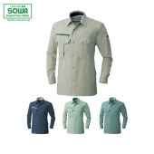 SOWA ソーワ 桑和 715長袖シャツ M L LL 3L 4L 6L オールシーズン対応 作業着 作業服 ポリ綿 制電素材 | 長袖 | W4