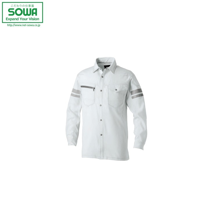 SOWA ソーワ 桑和 960長袖シャツ（反射材付き） SS S M L LL 3L 4L 5L 6L 8L オールシーズン対応 作業着 作業服 | すべての商品 | W4