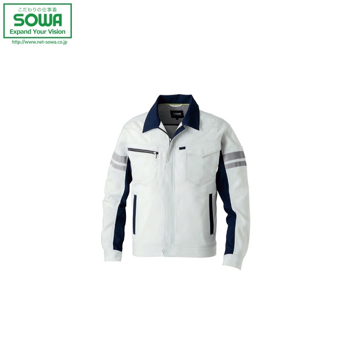SOWA ソーワ 桑和 964長袖ブルゾン（反射材付き） SS S M L LL 3L 4L 5L 6L 8L オールシーズン対応 作業着 作業服 | すべての商品 | W4