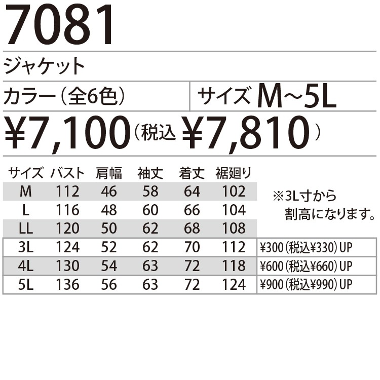 BURTLE バートル 7081 ジャケット M L LL 3L 4L 5L オールシーズン対応 作業着 作業服 強ｽﾄﾚｯﾁ ポリ綿 吸汗速乾 制電素材 | ジャケット | W4