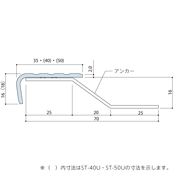 屋外用ハイステップ タイヤレス（アンカー付き）／ST-35U／ST-40U／ST-50U／L=700～1145mm | 【ノンスリップ／階段 ...
