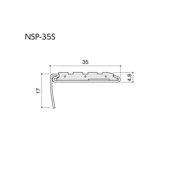 室内用ハイステップスリム・Pタイル用／NSP-35S（ストライプ）／L=700～1140mm | 【ノンスリップ／階段すべり止め】,室内用,ハイステップスリム | ナカ工業オンラインショップ【公式】