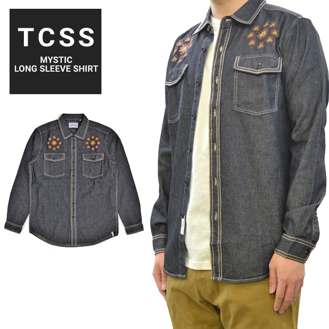 TCSS ティーシーエスエス シャツ MYSTIC L/S SHIRT シャンブレーシャツ デニムシャツ ワークシャツ 長袖 メンズ S-XL ブラック LS1827 【送料無料】【セール ...