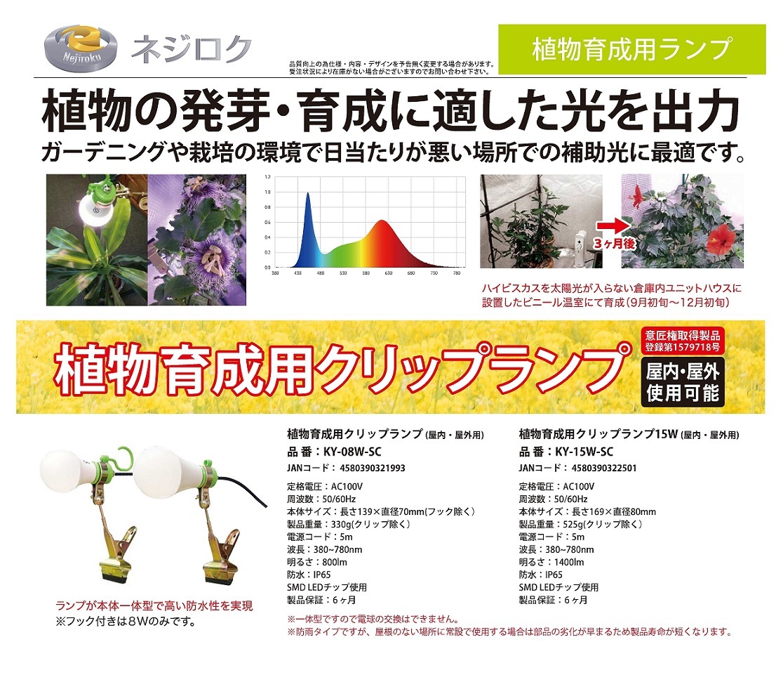 在庫あり】植物育成用クリップランプ KY-08W-SC＜富士倉＞ 蛍光灯タイプは KY-20W-SC | | 金物専門店ネジロク - 工事現場や建設現場で使う道具・工具・金物を豊富に揃える工具 ...