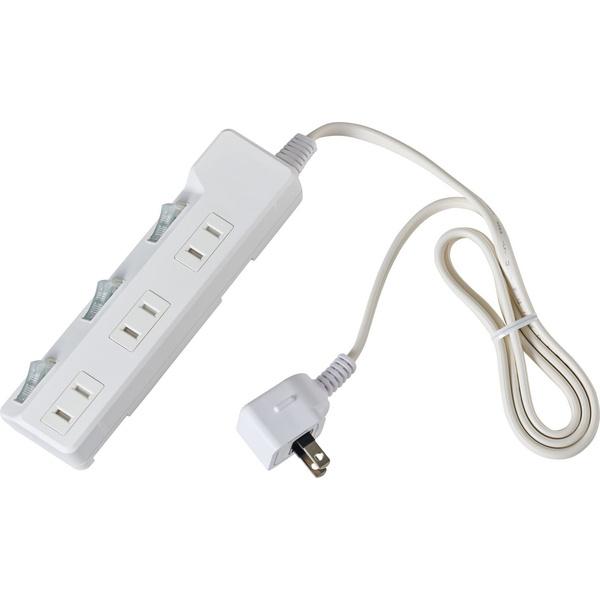 エルパ ELPA 耐雷SW付タップ AC125V 15A 3個口 WLK-31S(W) | 延長コード | ニシムタ ネットショップ